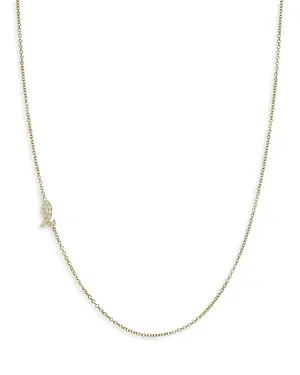 ZOE LEV 14k Yellow Gold Diamond Script Initial Necklace L