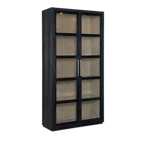 HOOKER FURNITURE Linville Falls Shou Sugi Ban Curio Cabinet - Black