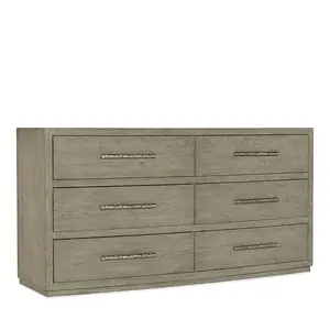 HOOKER FURNITURE Chimney Gap Six Drawer Dresser - Smoke Gray