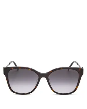 Saint Laurent Square Sunglasses, 56mm - Havana/gray Gradient