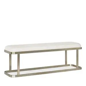 HOOKER FURNITURE Linville Falls River Branch Upholstered Bench - Silver
