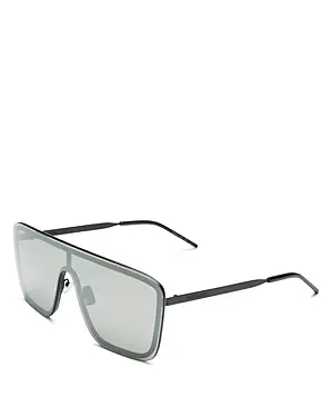 Saint Laurent SL Mask Shield Sunglasses, 99mm Black/silver Solid