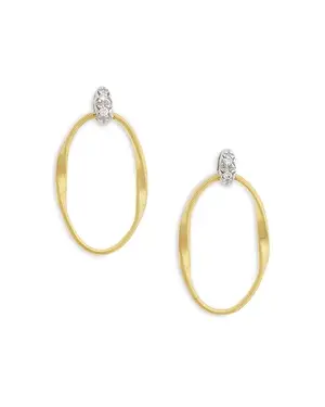 Marco Bicego 18k Yellow Gold Onde Diamond Stud Earrings - Yellow/white Gold