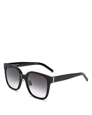 Saint Laurent Square Sunglasses, 55mm - Black/gray Gradient