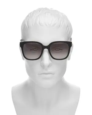 Saint Laurent Square Sunglasses, 55mm - Black/gray Gradient