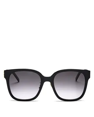 Saint Laurent Square Sunglasses, 55mm - Black/gray Gradient
