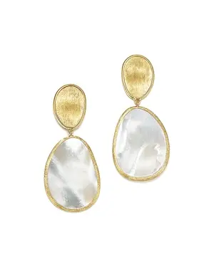 Marco Bicego 18k Yellow Gold Lunaria Mother-of-pearl Drop Earrings - White/gold