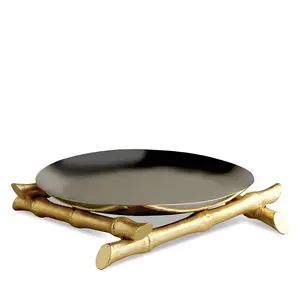 L'Objet Bambou 14 Round Platter Gold