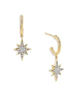 David Yurman Cable Collectibles North Star Drop Earrings - White/gold