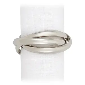 L'Objet Three Ring Napkin Jewels, Set Of 4 Platinum