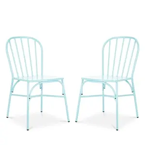 SAFAVIEH Everleigh Outdoor Side Chair, Set Of 2 - Light Blue