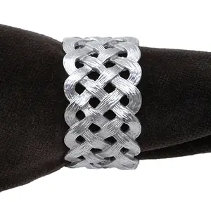 L'Objet Matte Braid Napkin Jewel Rings, Set Of 4 - Platinum
