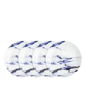 Prouna Marble Canape Plates, Set Of 4 - Azure