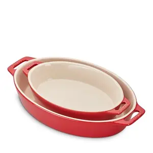 STAUB Ceramic Oval Baking Dish 2-piece Set - Cherry
