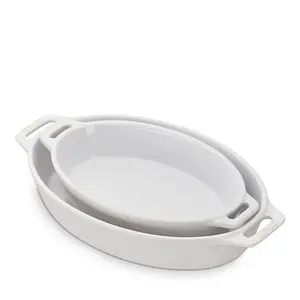 STAUB Ceramic Oval Baking Dish 2-piece Set - White