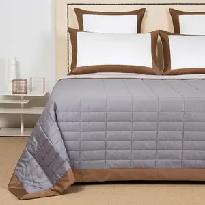 Frette Rectangular Quilt, King Slate Gray/camel