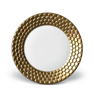 L'Objet Aegean Sculpted Bread & Butter Plate - White/k Gold