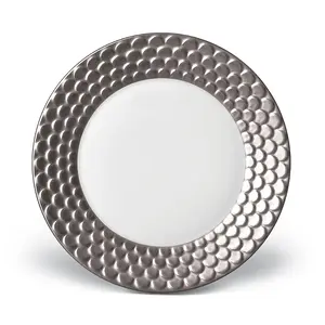 L'Objet Aegean Sculpted Bread & Butter Plate - White/platinum