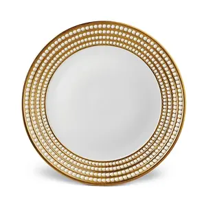 L'Objet Perlee Gold Charger - Gold And White