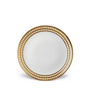 L'Objet Perlee Gold Dinner Plate - Gold And White