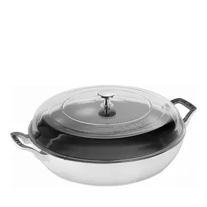 STAUB 3.5-quart Braiser With Glass Lid - White