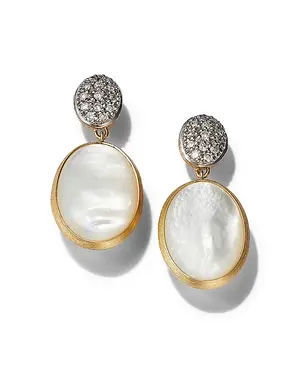 Marco Bicego 18k Gold Diamond & Mother Of Pearl Drop Earrings - White/gold