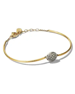 Marco Bicego 18k Gold Siviglia Pave Diamond Bangle Bracelet - White/gold