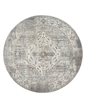 LIVABLISS Presidential Pdt-2311 Round Area Rug, 7'10 X 7'10 - Gray