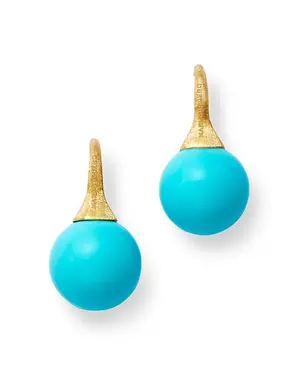 Marco Bicego Marco Bicego 18k Yellow Gold Africa Boule Drop Earrings Turquoise