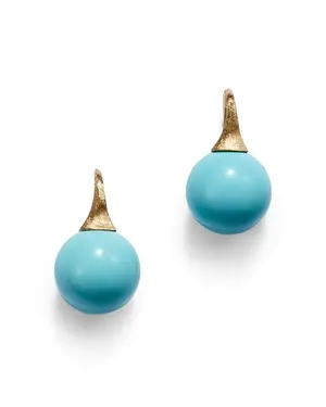Marco Bicego 18k Yellow Gold Africa Boule Drop Earrings - Turquoise
