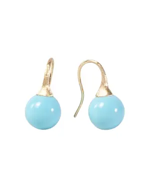 Marco Bicego 18k Yellow Gold Africa Boule Drop Earrings - Turquoise