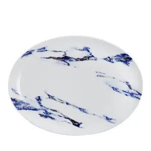Prouna Marble 14 Oval Platter - Azure
