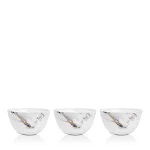 Prouna Marble Nut/olive Bowls, Set Of 3 - Venice Fog