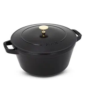 STAUB 4 Pc. Stackable Enameled Cast Iron Set - Black