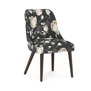 SKYLINE FURNITURE Sparrow & Wren Anita Rounded Back Dining Chair Exclusive - Champagne Roses Black