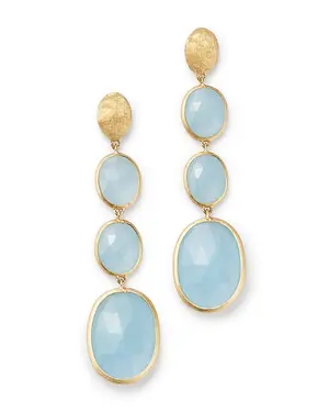 Marco Bicego 18k Yellow Gold Siviglia Aquamarine Drop Earrings - Blue/gold