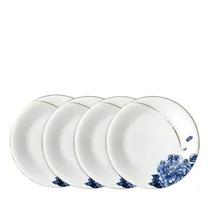 Prouna Emperor Flower Canape Plates, Set Of 4 - Gold