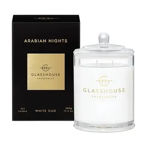 GLASSHOUSE FRAGRANCES Arabian Nights Candle 13.4 Oz Triple Scented Candle - Black