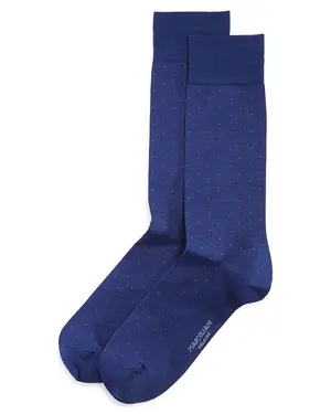 Marcoliani Lisle Pin-dot Socks - Medium Blue