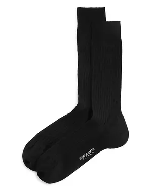 Marcoliani Ribbed Dress Socks - Black