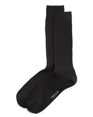 Marcoliani Ribbed Dress Socks - Charcoal