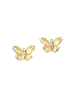 Bloomingdale'S Diamond Butterfly Stud Earrings - Gold
