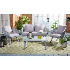 SAFAVIEH Belmi 4-piece Outdoor Rope Living Set