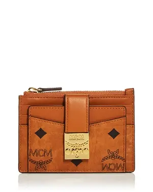 Mcm Patricia Visetos Card Case - Cognac
