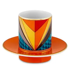 VISTA ALEGRE Futurismo Espresso Cups And Saucers, Service For 4 - Multi