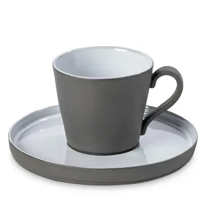 COSTA NOVA Lagoa Eco Gris Tea Cup & Saucer - White