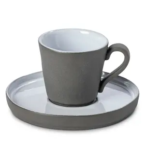 COSTA NOVA Lagoa Eco Gris Espresso Cup & Saucer - White