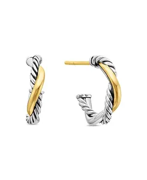 David Yurman Petite Infinity Hoop Earrings - Silver/gold