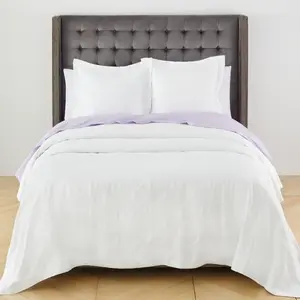 ANNE DE SOLENE Dahlia Coverlet, King - Blanc