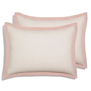 AMALIA HOME COLLECTION Stonewashed Linen Standard Sham, Pair - Exclusive Natural/pink